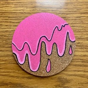 Dining | Multicolor Grime Drip Cork Coasters Lot Of 9 | Poshmark